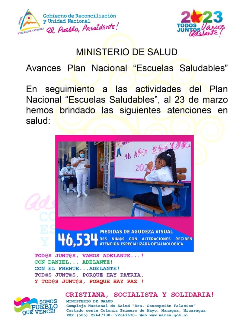 Así avanza el Plan Nacional “Escuelas Saludables”